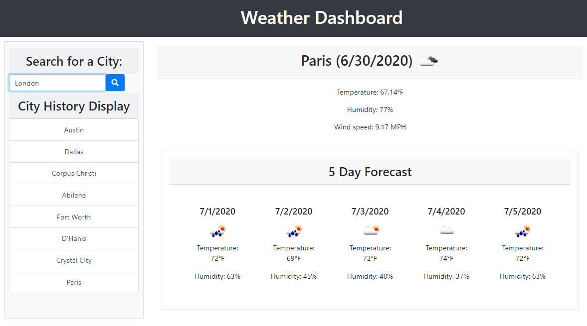 GitHub - Devmadia/weather-dashboard: A weather dashboard that will run in the browser and ...